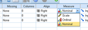 SPSS Measure: Nominal, Ordinal, and Scale