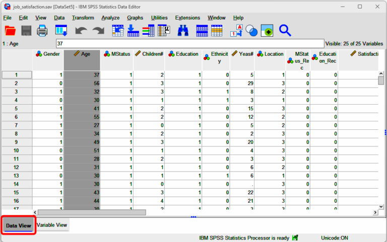 SPSS Tutorial for Beginners: Data vs. Variable Views and Descriptive ...